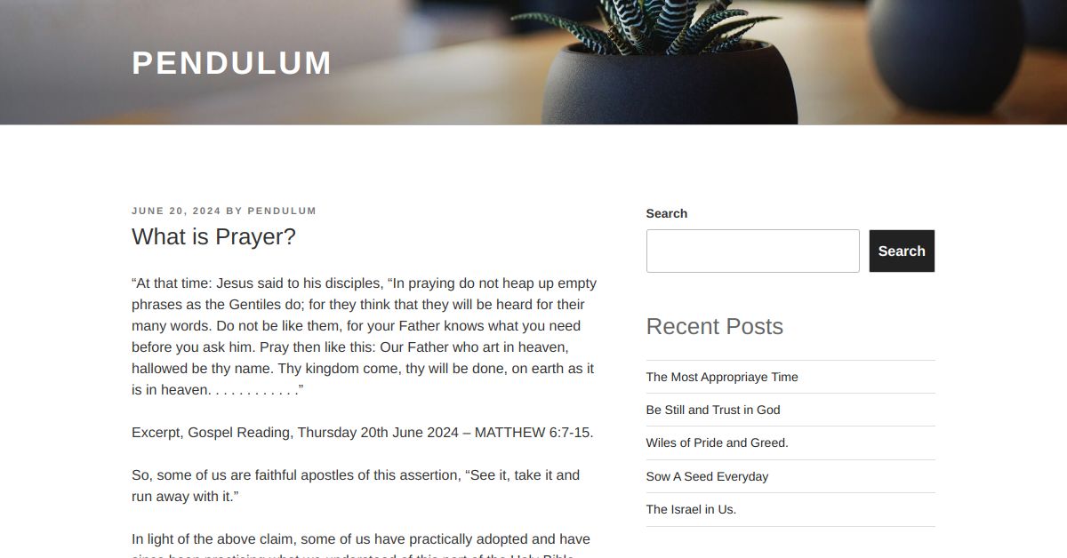 What is Prayer? – pendulum