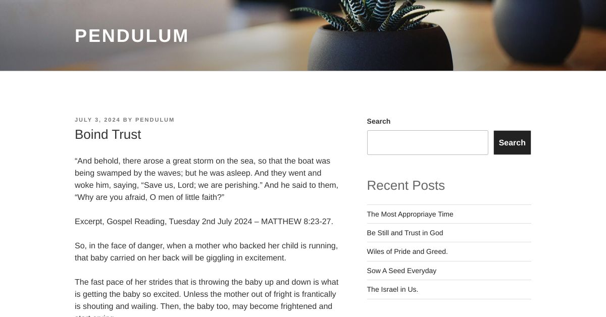 Boind Trust – pendulum